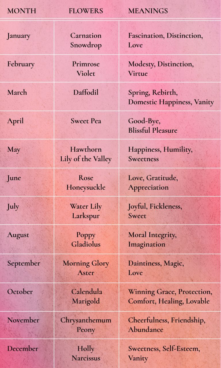 Floral-Meanings-Chart | Flower Power Daily